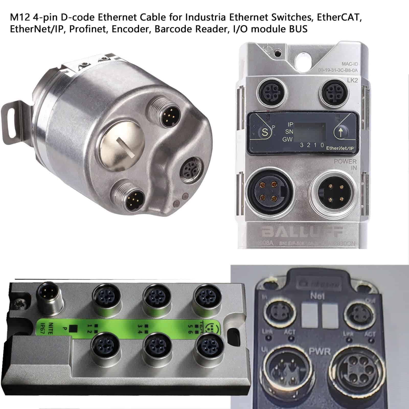Cable Ethernet Sensor Profinet M12 4 Posición a 4 Pin – Lapson México